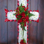 Cross Based - Red - Funeral Flowers Florist