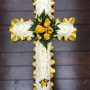 Cross Based - Yellow - Funeral Flowers Florist